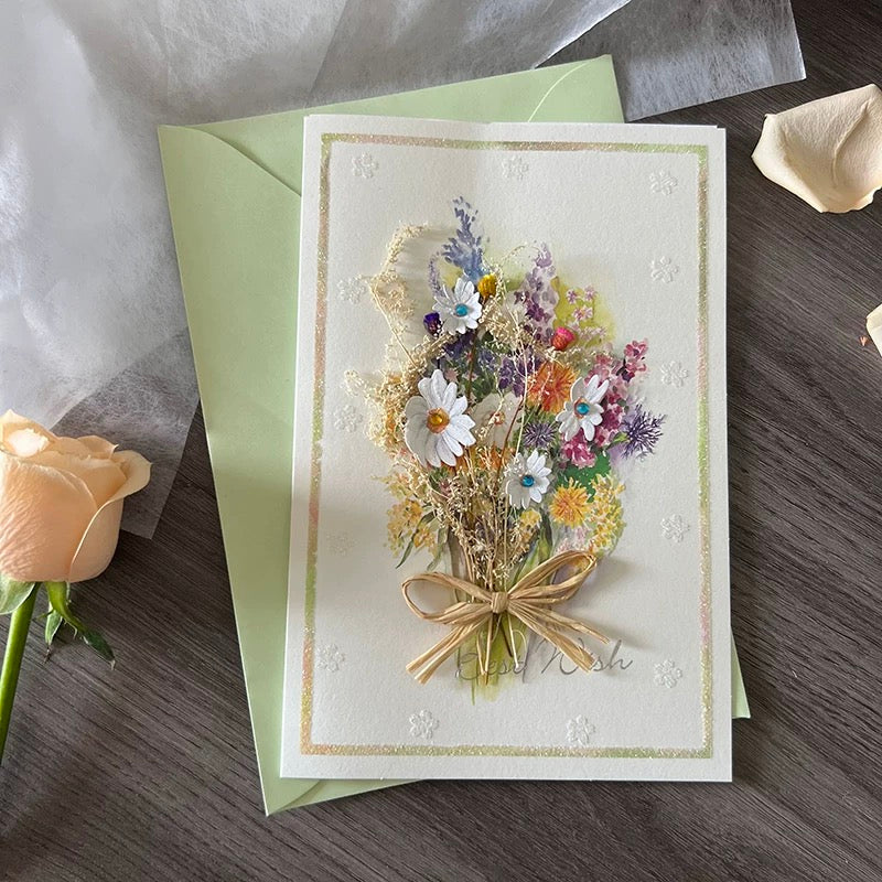 Dried Flower Greeting Card – Tampopo